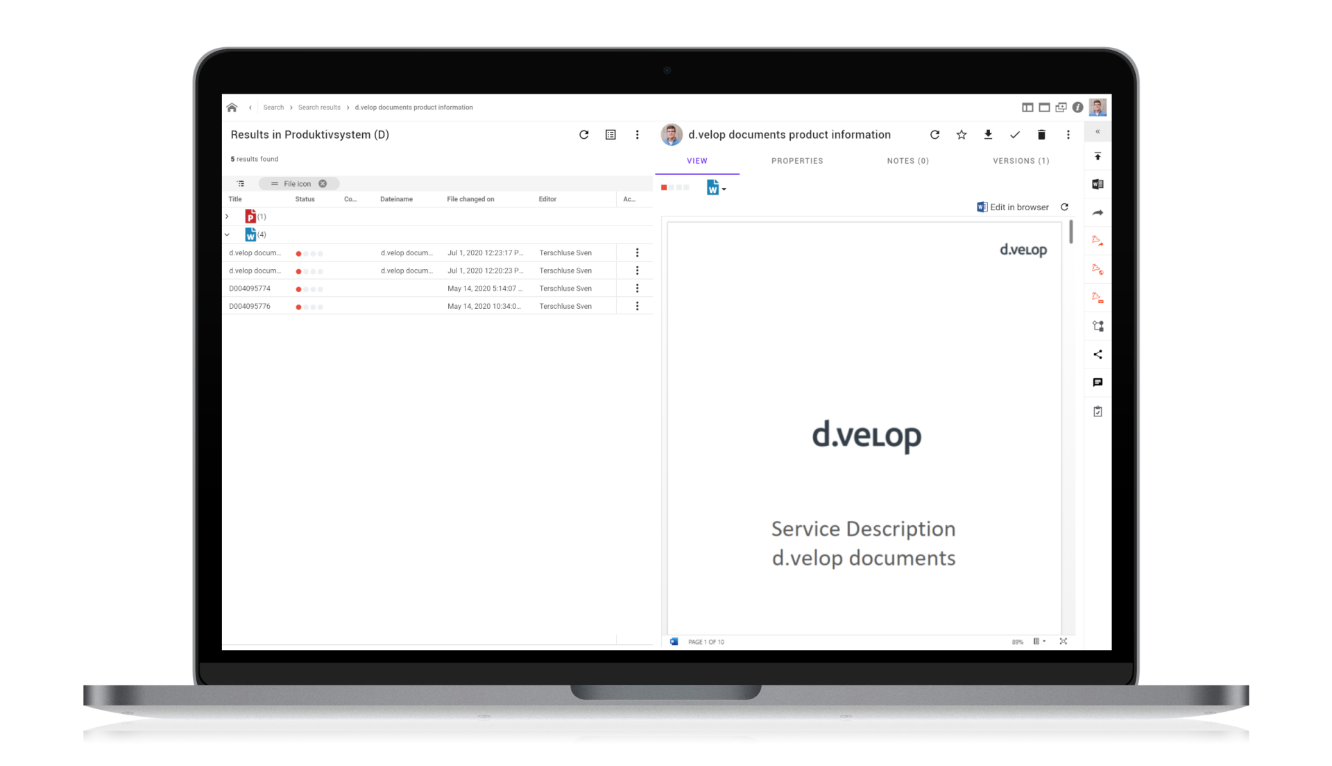 Microsoft 365™ Office apps integration | d.velop store